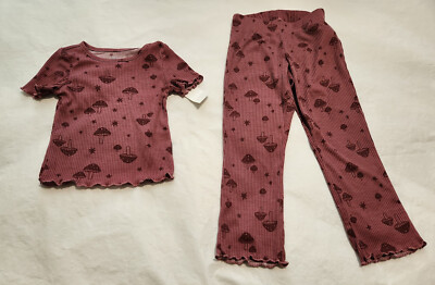 NWT Old Navy Mushroom Star Print Short Sleeve Pajamas PJs 2PC 5 XS ...