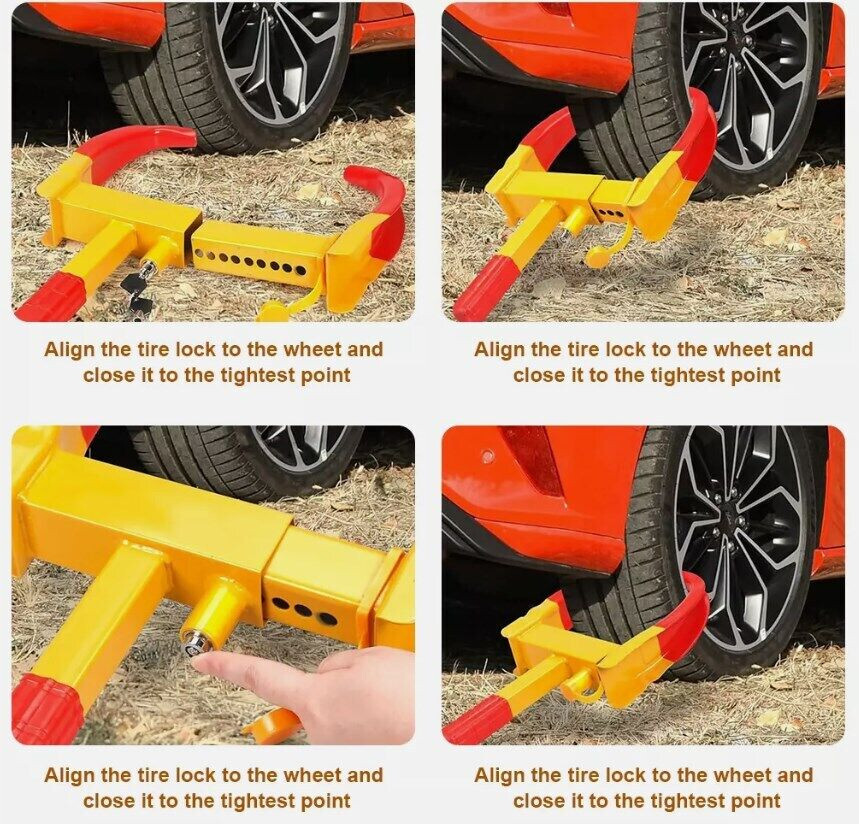 2 x Heavy Duty Security Wheel Clamp Clamps Locks for Caravan Car Van ...