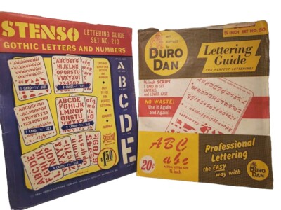 Vintage Stencils Stenso 1954 No. 210 Gothic Letters And Numbers Duro ...