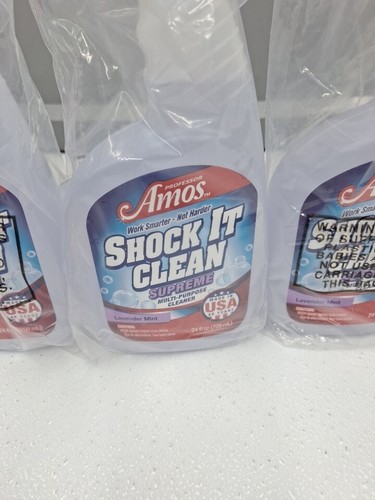 (3) Prof Amos Shock It Clean Multipurpose Cleaner 24 Oz. Lavender Mint ...