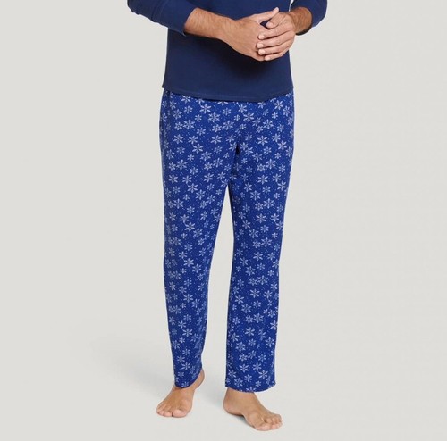 Jockey Men's M Fam Jams Pant - Blue Snowflake Holiday Cozy Soft Lounge ...