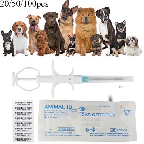 Lots 1.25*7mm Pet Microchip Management RFID ID IC Tag Animal Dog Cat ...