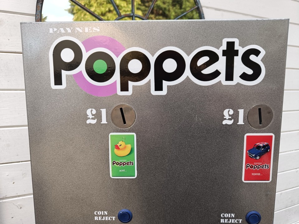 Poppets Chocolate Vending Machine; Fully Working on £1; Candy Snack ...