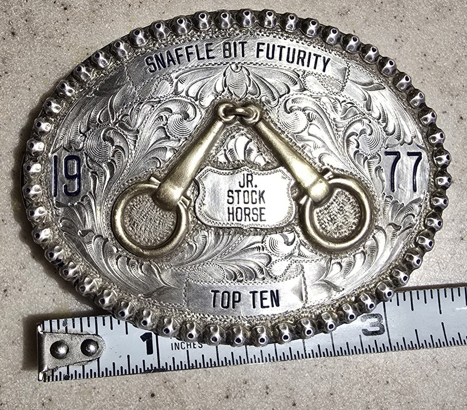 Vintage 1977 SNAFFLE BIT FUTURITY TOP TEN Belt Buckle | eBay UK
