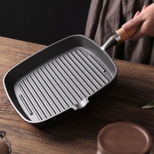 Cast Iron Griddle Frying Pan Grills Non-Stick Skillet Cooking Fry ...