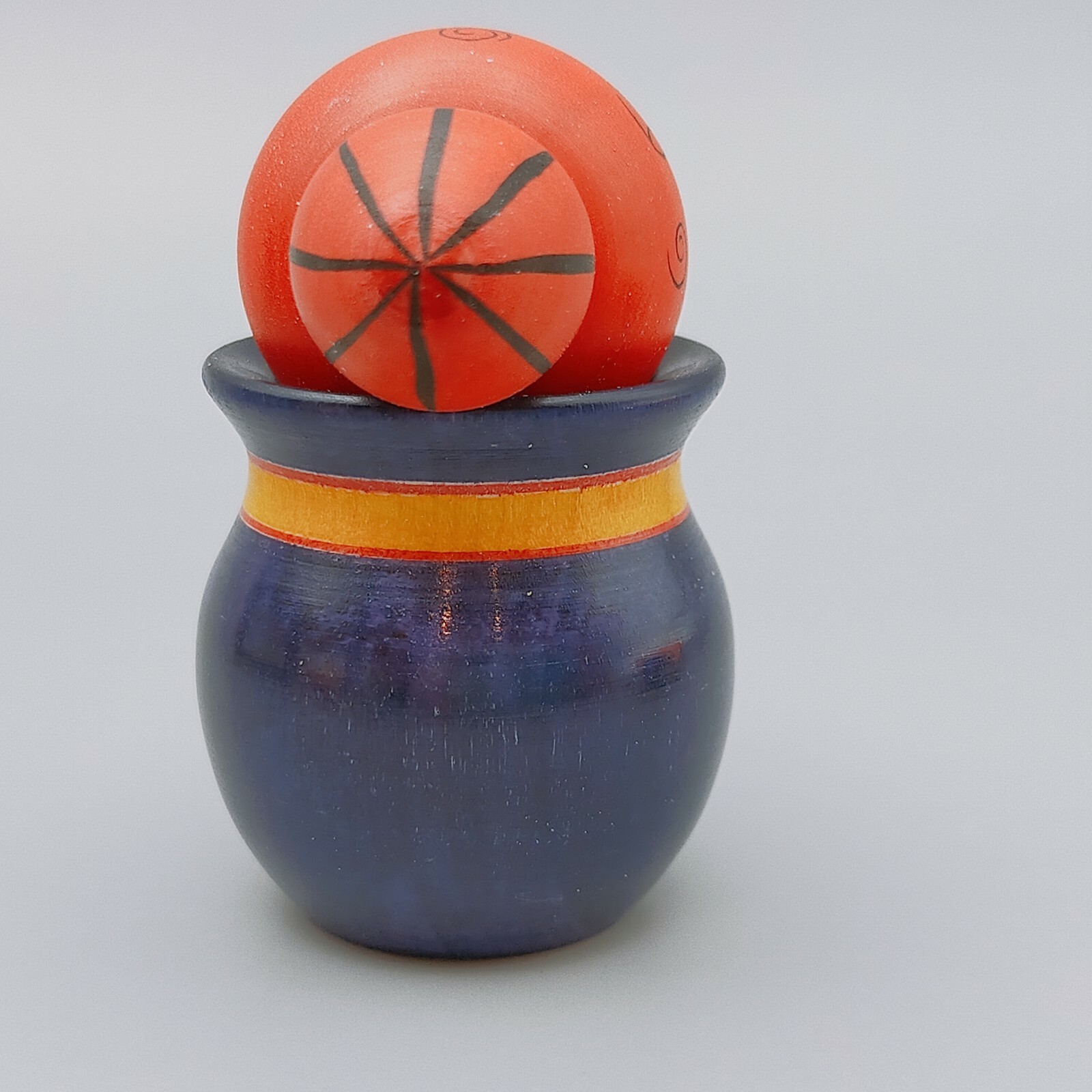 Japanese wooden edo koma top octopus pot Maeda Ryoji Edo goma | eBay