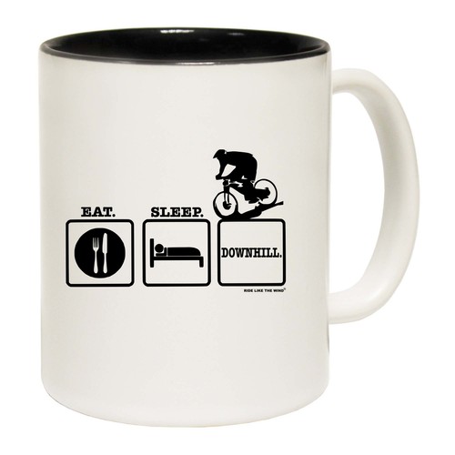 Cycling Rltw Eat Sleep Downhill GIFT BOXED Funny Mugs Novelty Coffee ...