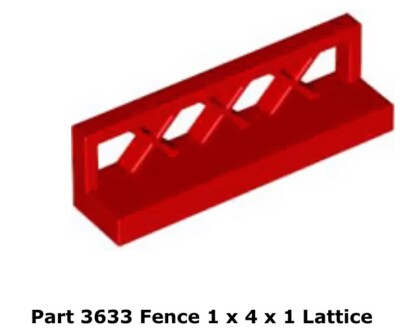 Lego 1x 3633 Red Fence 1 x 4 x 1 Space Town Classic | eBay