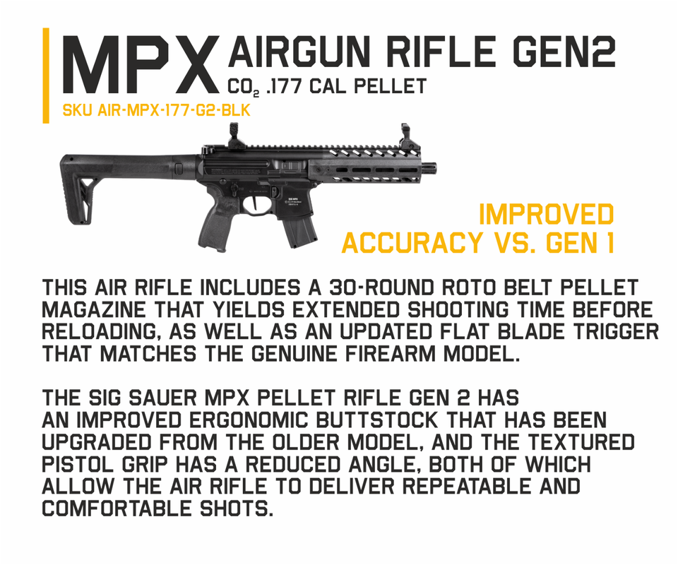 Sig Sauer MPX GEN 2 .177 Cal CO2 Pellet Air Rifle | eBay