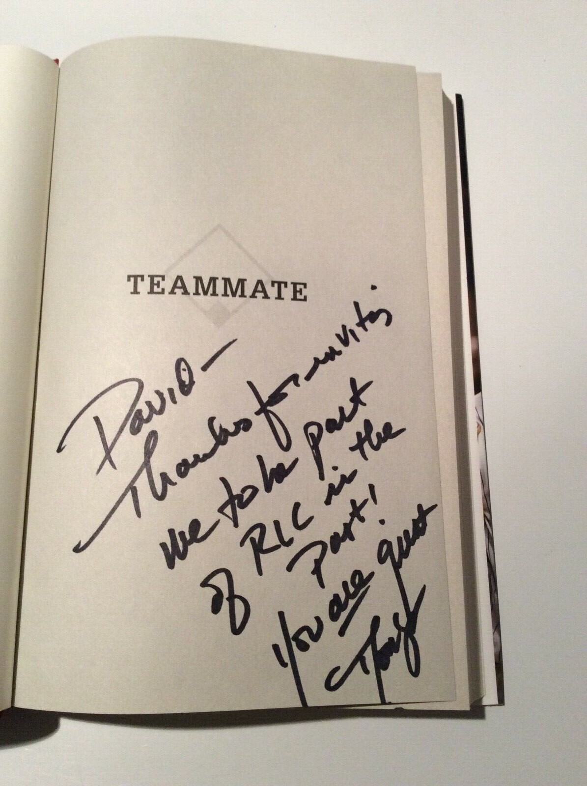 Ross David/ Yaeger Don (Teammate HC LIKE NEW- Signed to David Ross by ...