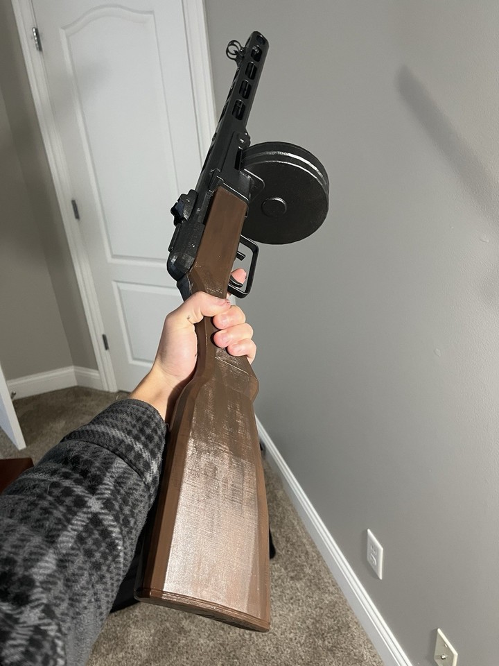 Ppsh41 Sub Machine Gun, Full Size 3d Printed Replica, Handed Painted ...