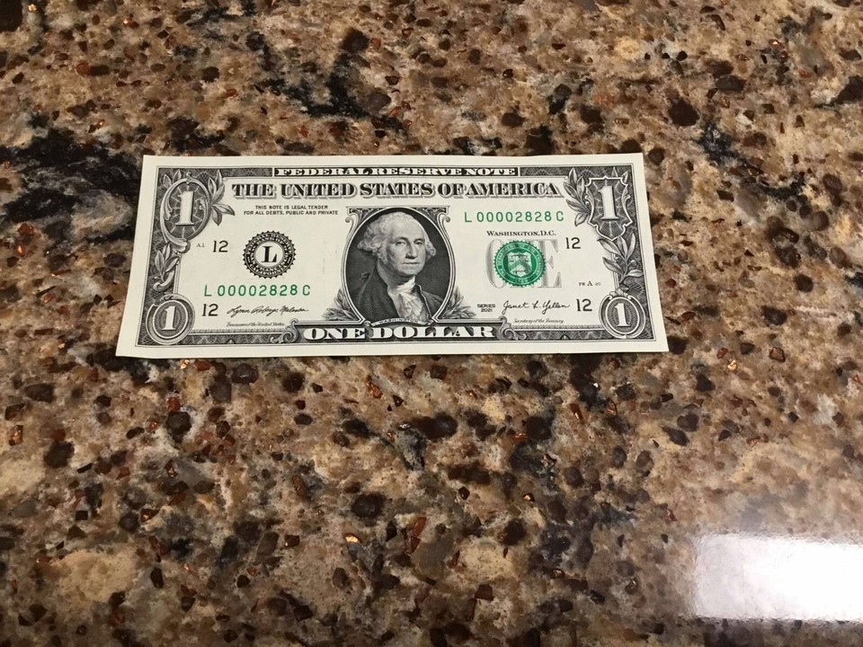 Fancy serial number low serial number trinary dollar bill series 2021 ...