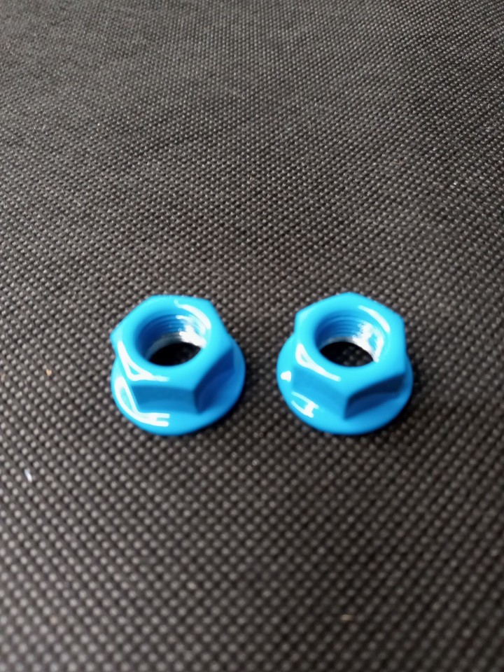 Bmx Axle Nuts 26 TPI for 3/8" Axles Maui Blue Old School Bmx Set of 4 ...