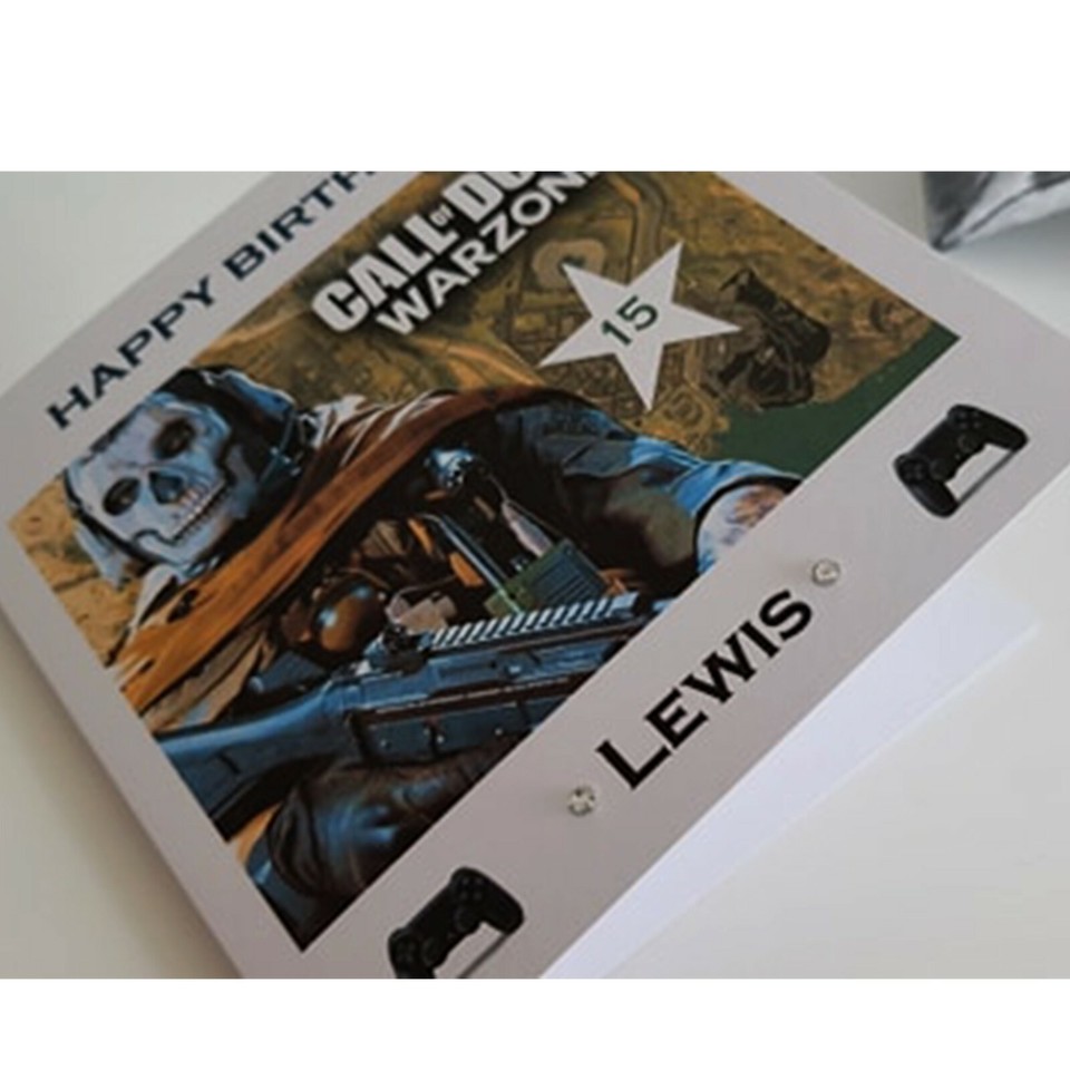 Personalised Call Of Duty WARZONE BIRTHDAY CARD Gaming COD Boys Son PS4 ...
