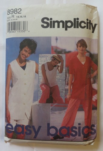Simplicity Sewing pattern no.8982 ladies pants & tops sizes 14-16-18 ...