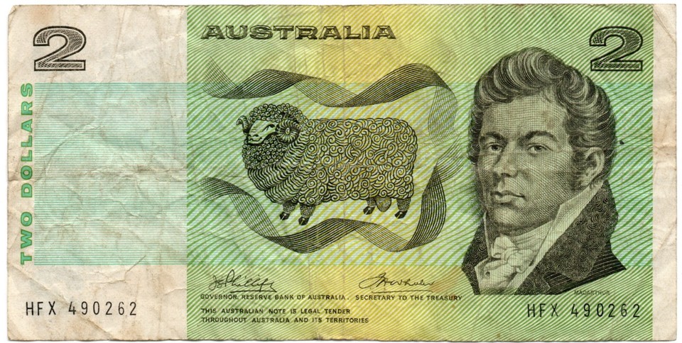 1966-1972 Australia 2 Dollar J McArthur/W Farrer Paper Note Banknote ...