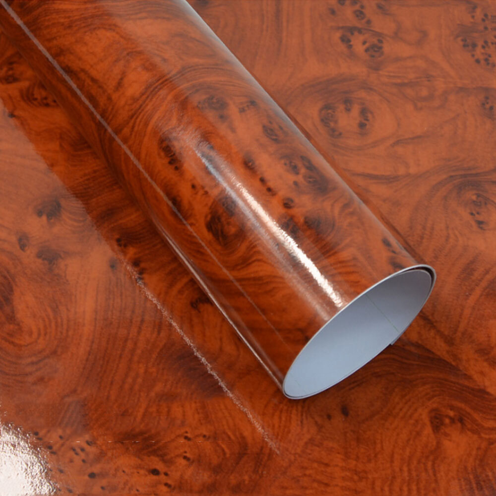 Glossy Walnut Wood-Grain Vinyl Wrap Car Sticker Wrap Film Adhesive ...