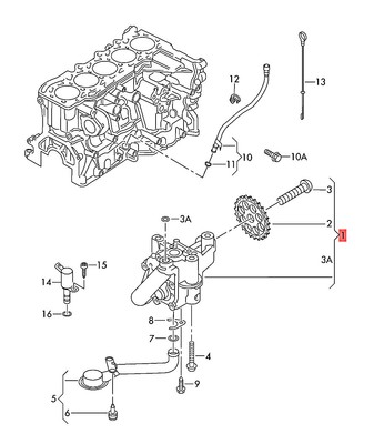 Genuine VW AUDI Beetle Cabrio Cabriolet Bettle Bora Golf Oil Pump ...