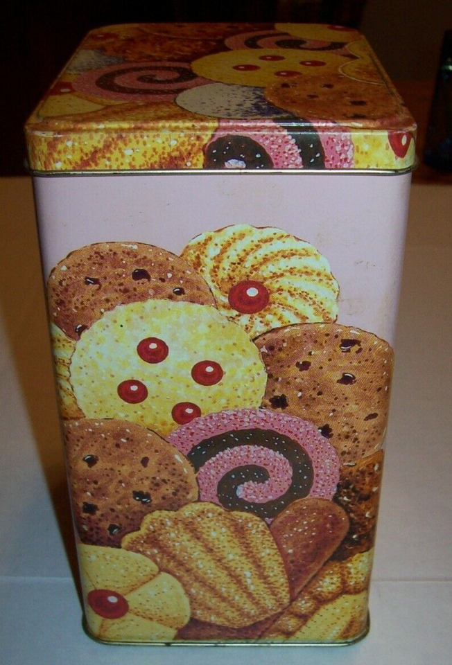 Vintage Pink Cookie FTD Rectangle Tin Container 5"X3.5"X 3.5" Made In ...