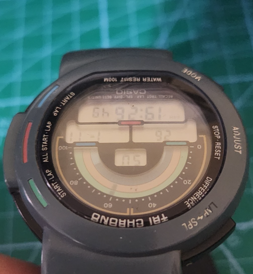 Casio TRC-100 Module 999 "Tri-Chrono" - Vintage Sports Lap Chronometer ...