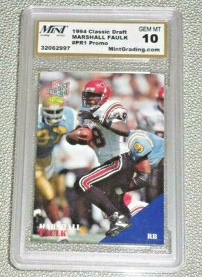 1994 Classic Draft Marshall Faulk #PR1 Promo Card, Gem Mint 10, Draft ...