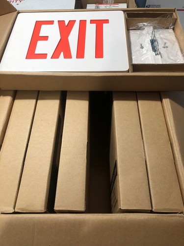 6 Hubbell Prescolite DuraMax DMX2REW Die Cast Exit Double Face White ...