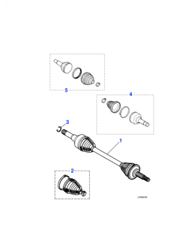 Pair Rear CV Axle Assembly Dirveshaft C2P3969 C2P3968 Fit Jaguar S-TYPE ...