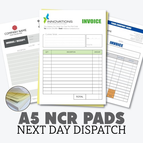 Personalised A5 Duplicate Invoice Book • Order Book • NCR Pad • Receipt ...