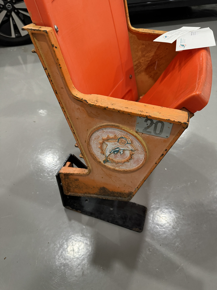 Miami Dolphins Stadium Seat Bench NFL Football Chair Joe Robbie With ...