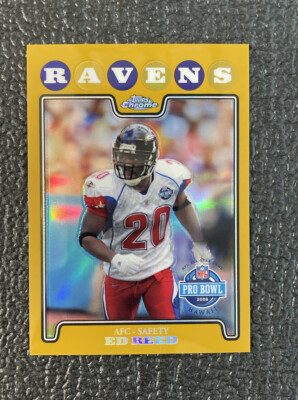🔥ED REED GOLD 2008 TOPPS CHROME PRO BOWL GOLD REFRACTOR #'d /199!🔥 ...