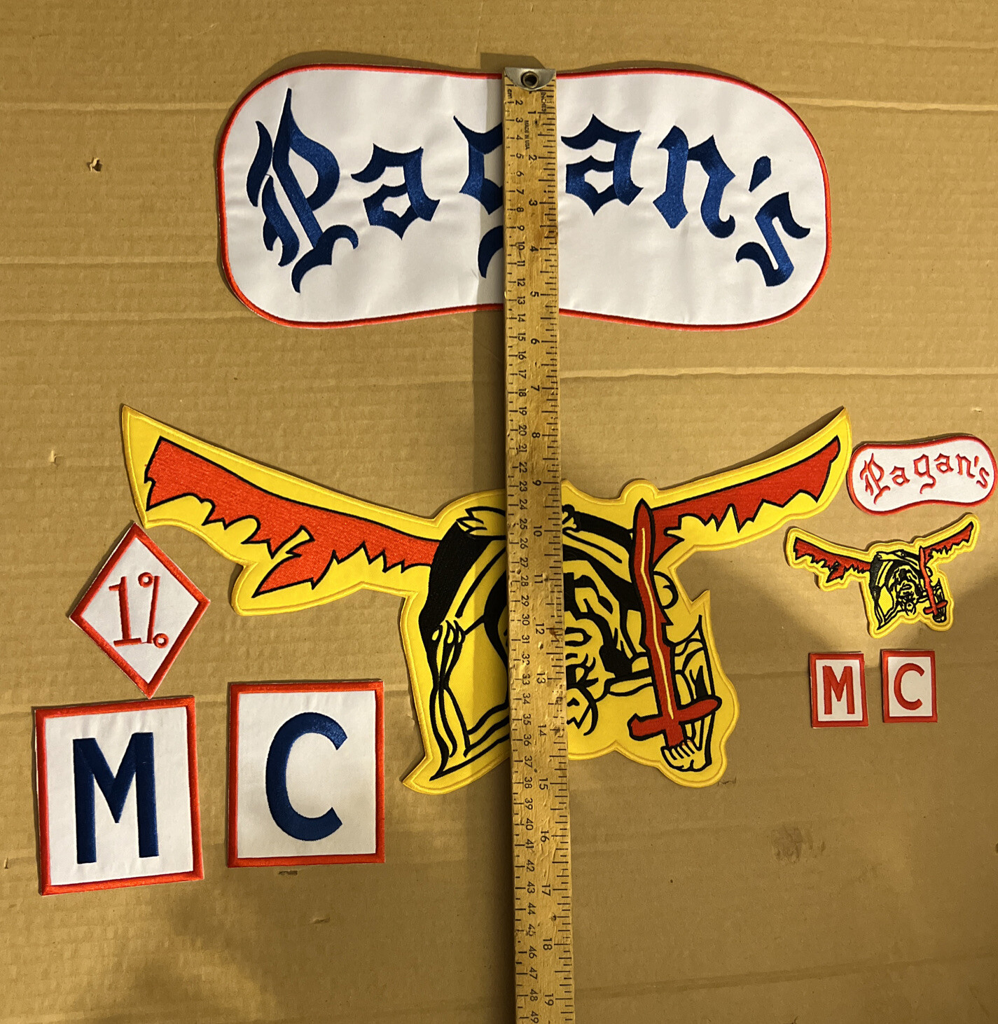 Infamous “PAGANS” LARGE 9 pieceMotorcycle Club Patch Set. FAST SHIPPING ...