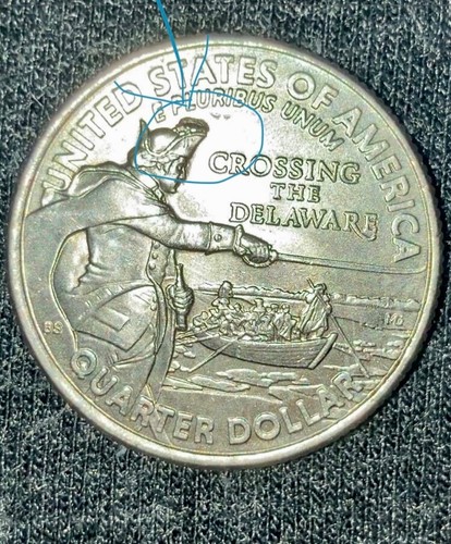 2021+(P)+Washington+Crossing+The+Delaware+Quarter+Crown+Die+Chip+Error ...