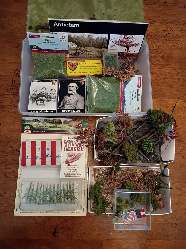 ACW Civil war Britains Hasty works bDiorama log and Bushes 56mm size ...