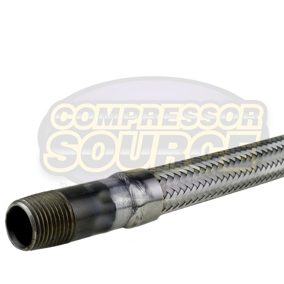 1/2" x 24" Stainless Steel Compressed Air Line Metal Flex Hose ...