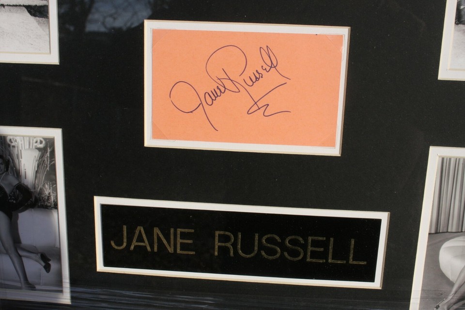 JANE RUSSELL SIGNED CUT BEAUTIFULLY FRAMED WITH PHOTOS JSA CERTIFIED 22 ...