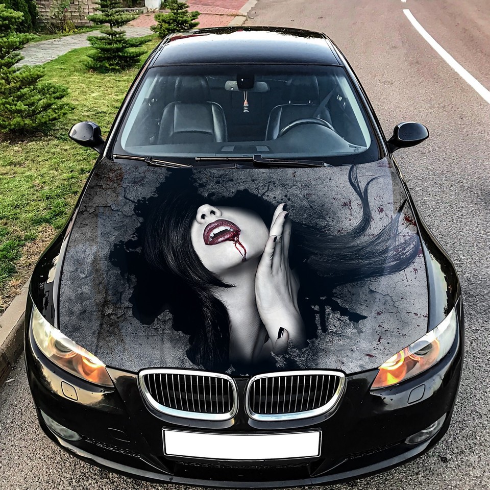 Vampire Girl Car Hood Wrap Decal Vinyl Sticker Full Color Graphic Fit ...