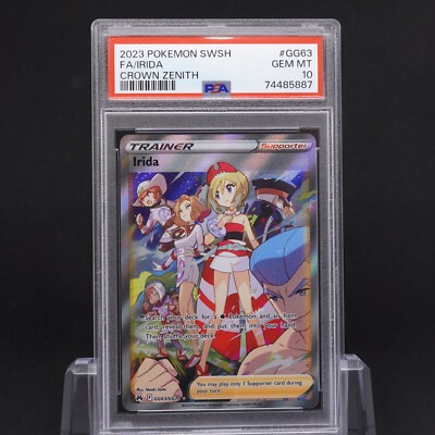 PSA 10 - Irida GG63/GG70 Crown Zenith Full Art Trainer Holo - Pokemon ...