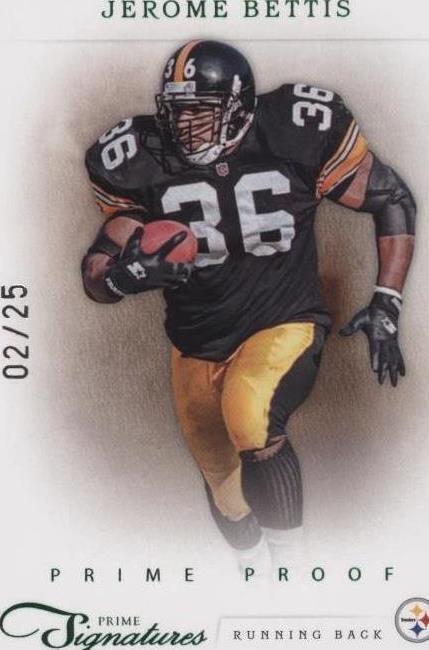 2011 Panini Prime Signatures - Jerome Bettis #88 Prime Proof Green /25 ...
