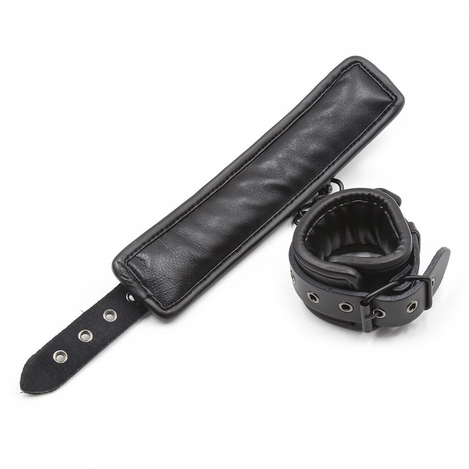 PU Soft Padded Leather Handcuffs Ankle Cuffs Restraints Binding Woman ...