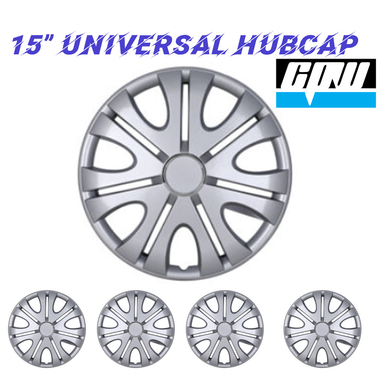 15" Set of 4 Universal Wheel Covers Snap On Hub Caps For R15 Tire ...