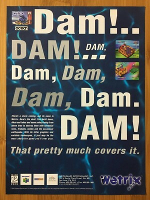 Wetrix N64 Nintendo 64 1998 Vintage Video Game Poster Ad Art Print ...