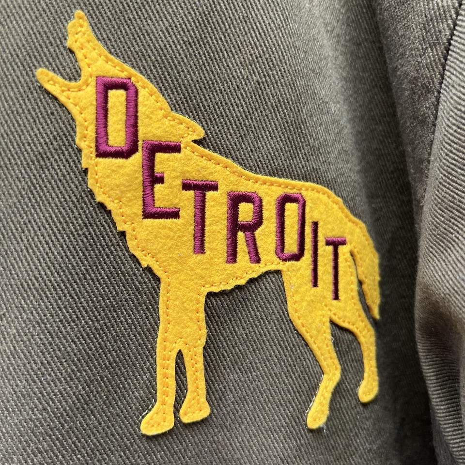 Stall & Dean Canvas Men’s M Detroit Wolves Baseball Bomber Jacket ...