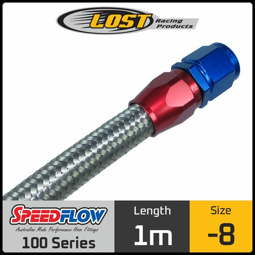 Speedflow 100 Series -8 AN Stainless Steel Braided Hose (1 metre) 100 ...