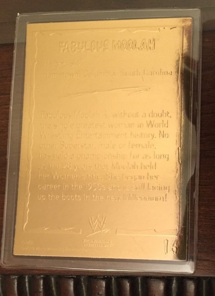 DANBURY MINT 22KT GOLD WWF FABULOUS MOOLAH CARD | eBay