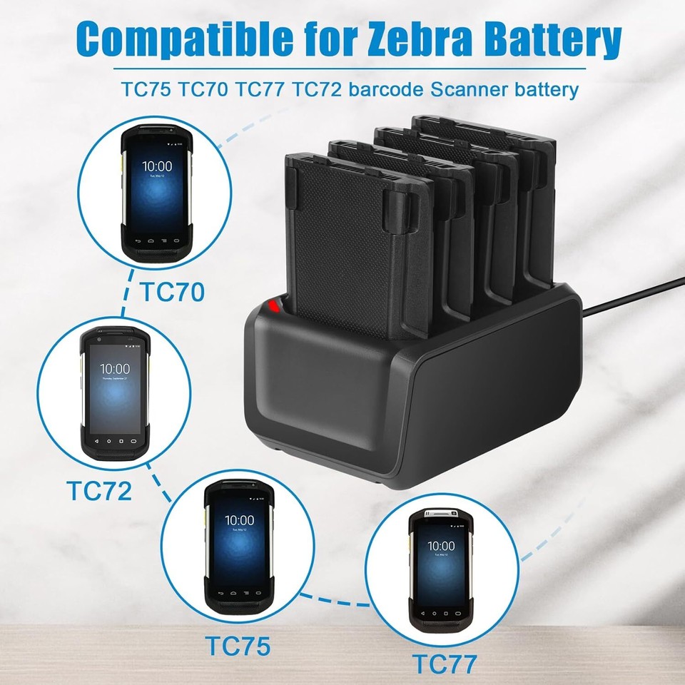 Battery Charger for Zebra Symbol TC70 TC72 TC75 TC77 TC700h TC700k ...