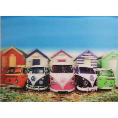 Colorful Classic VW buses - 3D Lenticular Poster Print - 12 X 16 | eBay