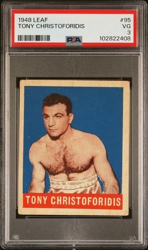 PSA 3 VG TONY CHRISTOFORIDIS BOXER 1948 LEAF #95 GRADED VINTAGE BOXING ...