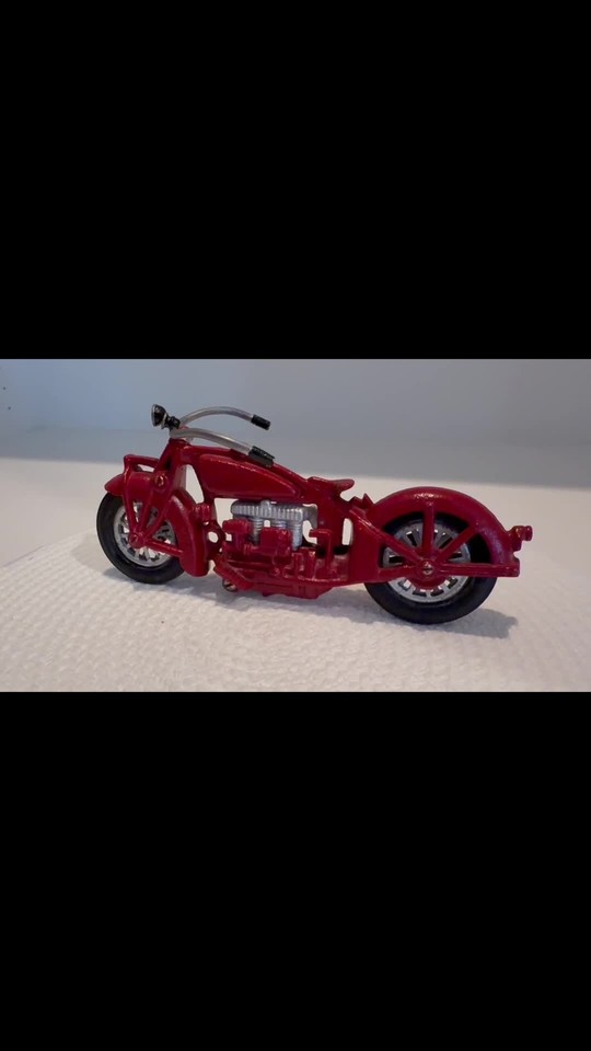 Hubley Toy Indian Motorcycle 1930s Vintage Red Cast Iron | eBay