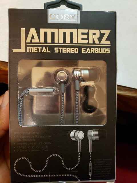 Coby Cve-200-slv Jammerz Metal Stereo Earbuds W/mic Silver for sale ...