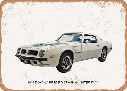 Classic Car Art - 1974 Pontiac Trans Am Oil Painting - Rusty Look Metal ...